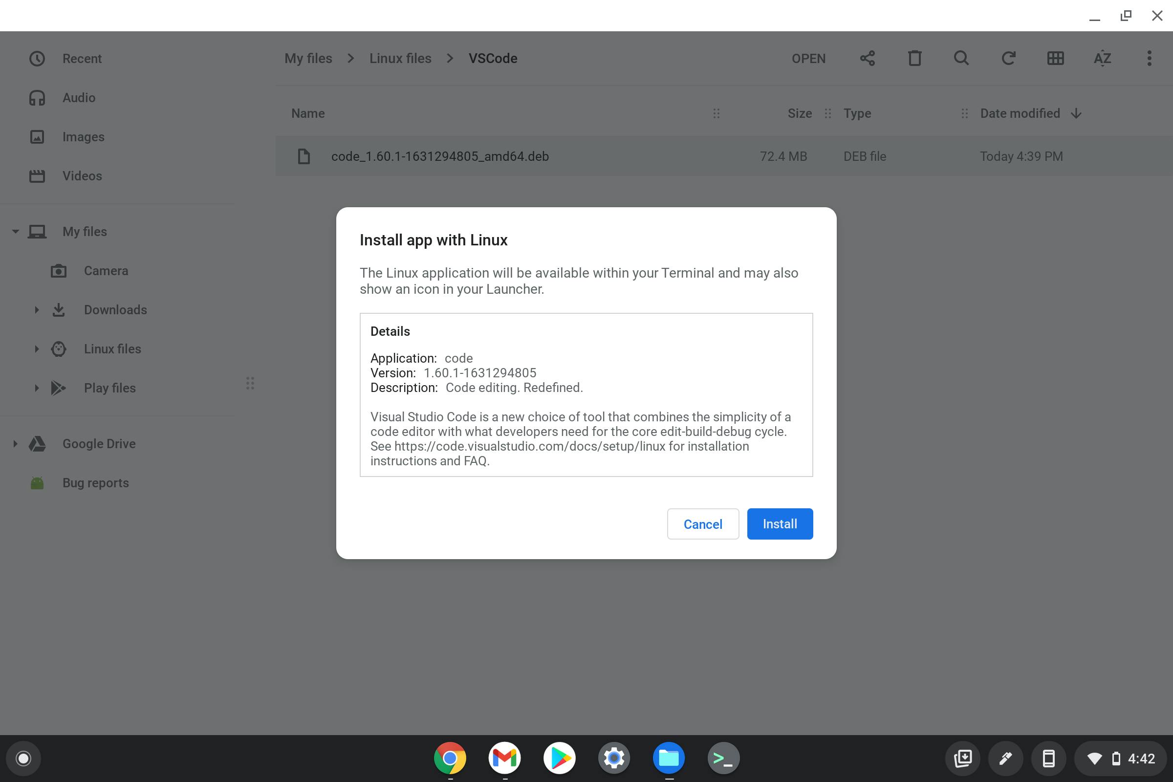 Linux setup | ChromeOS.dev